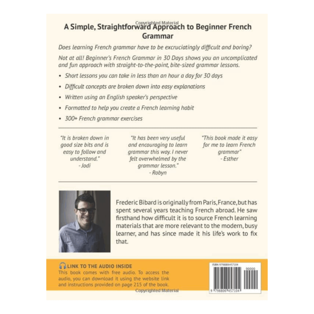 French Grammar for Beginners Textbook + Workbook Included – French ...